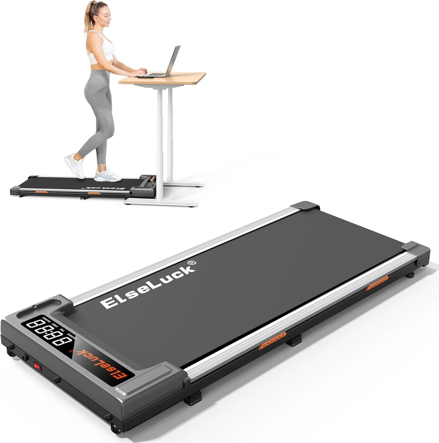 Elseluck Walking Pad, Under Desk Treadmill for Home Office, 2 in 1 ...