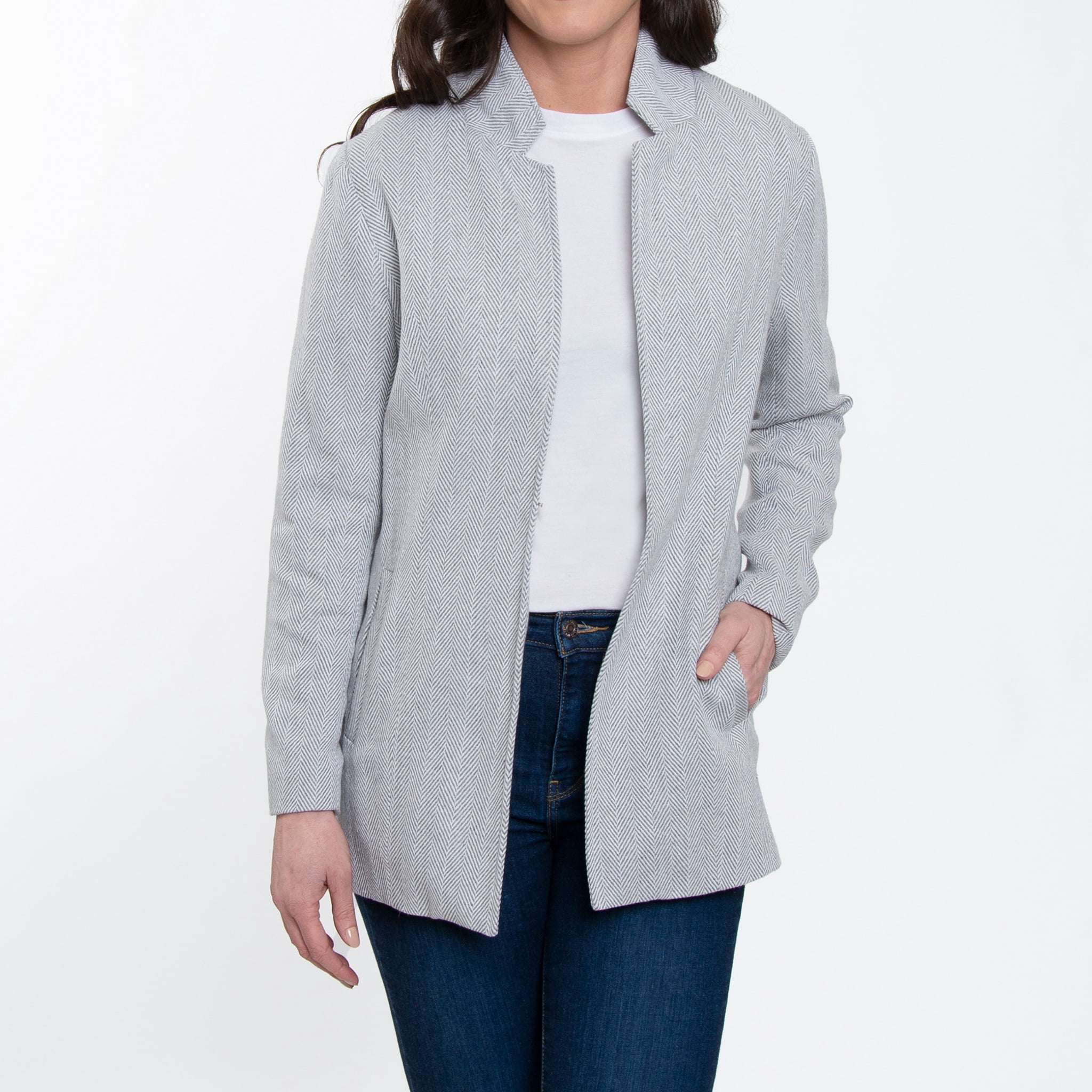 Elsie & Zoey Archer Long Sleeve Herringbone Long Length Blazer for ...