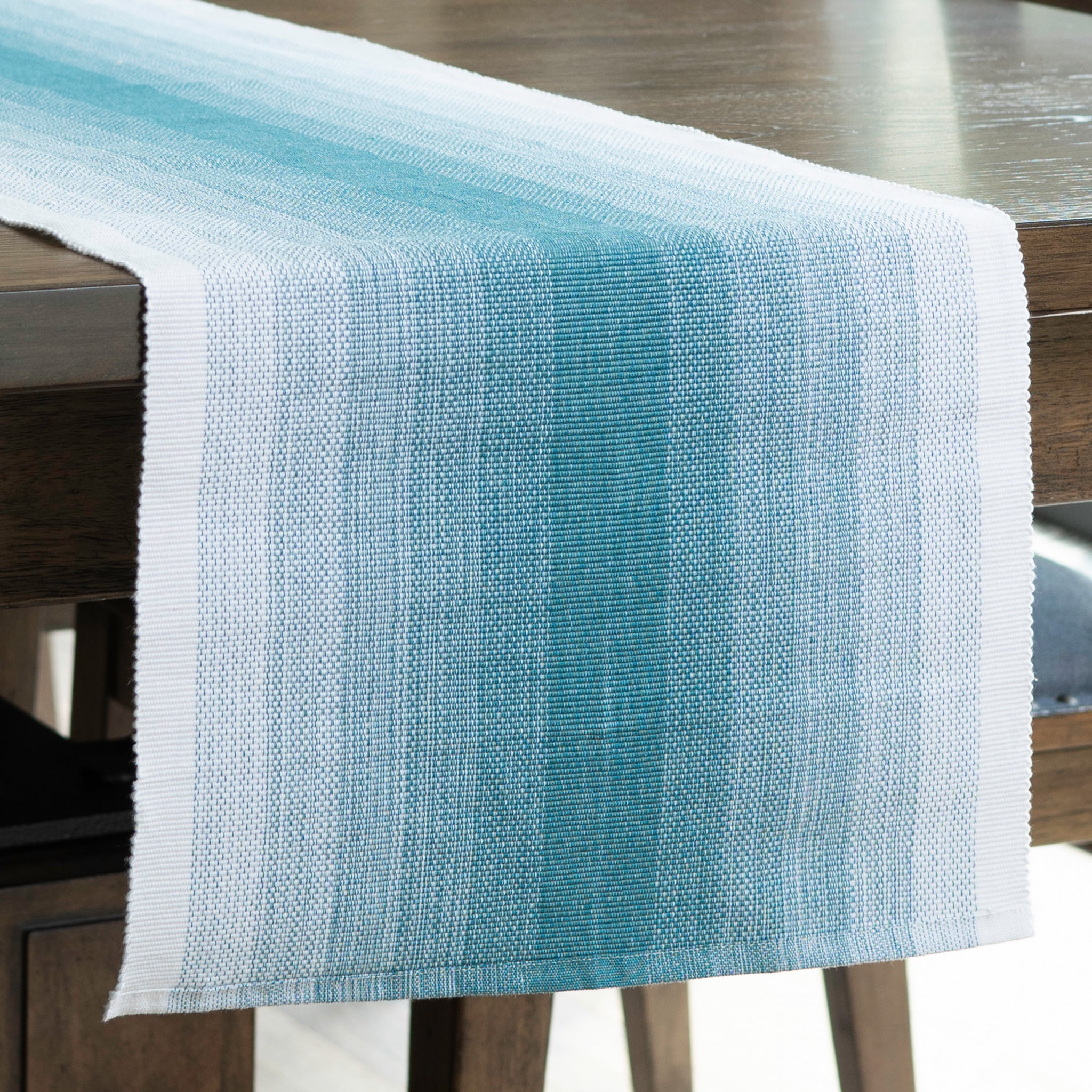 Elsie & Zoey Teal Ombre Woven Kitchen Table Runner for Women - Walmart.com