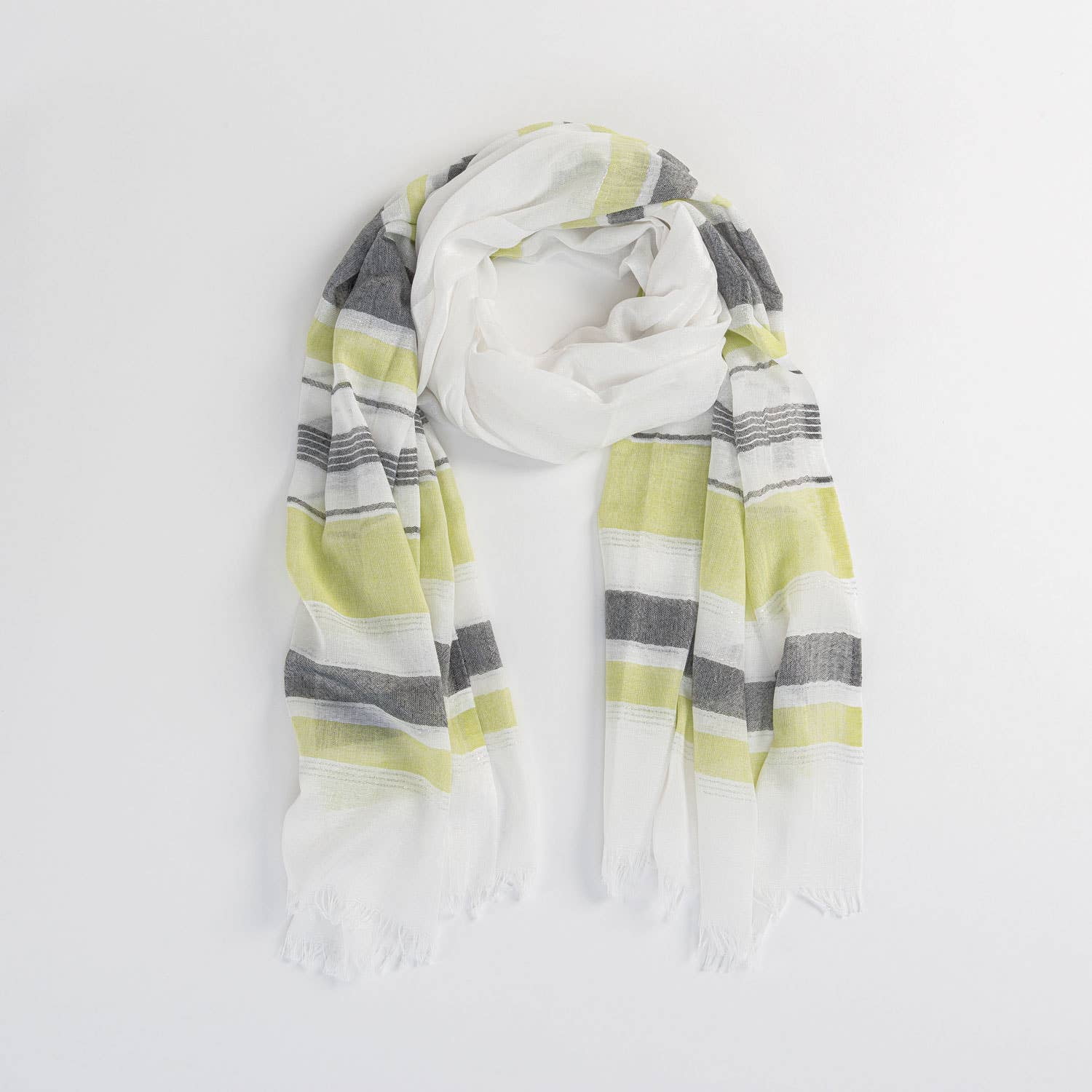 Elsie & Zoey Women's Lurex Stripe Frayed Hem Lightweight Scarf ...