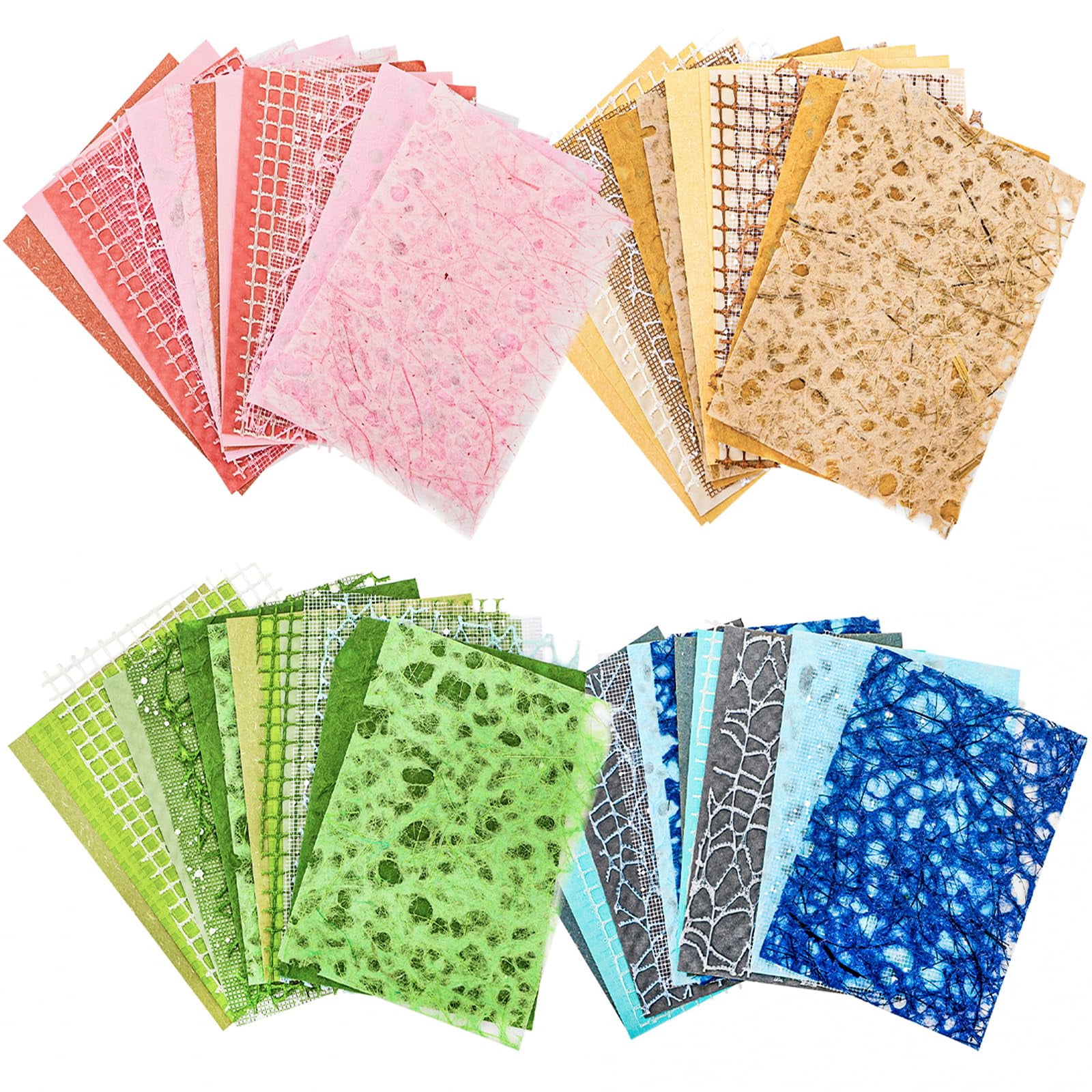 Elsjoy 64 Sheets Textured Scrapbook Paper BSL1 in 4 Assorted Colors ...