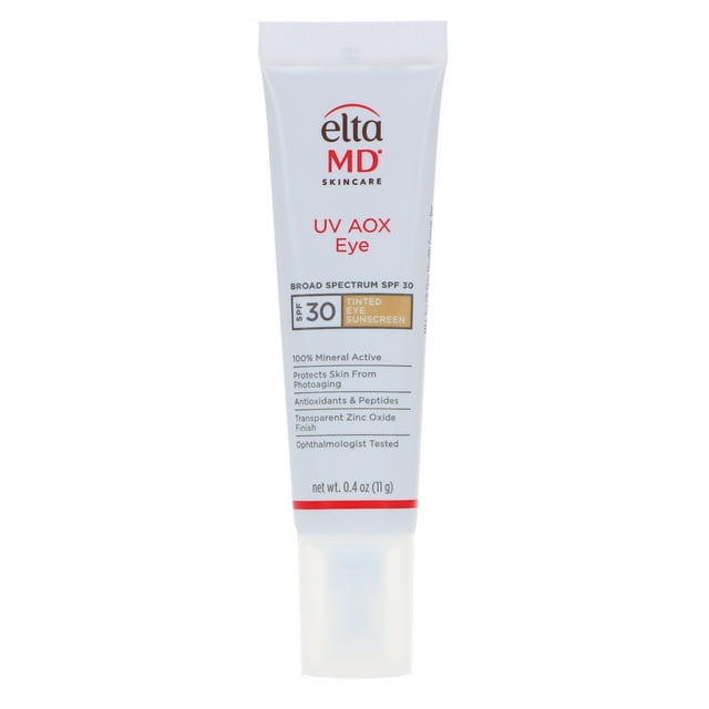 EltaMD UV AOX Tinted Mineral Eye Sunscreen SPF 30 - 0.4 oz, Anti-Aging ...