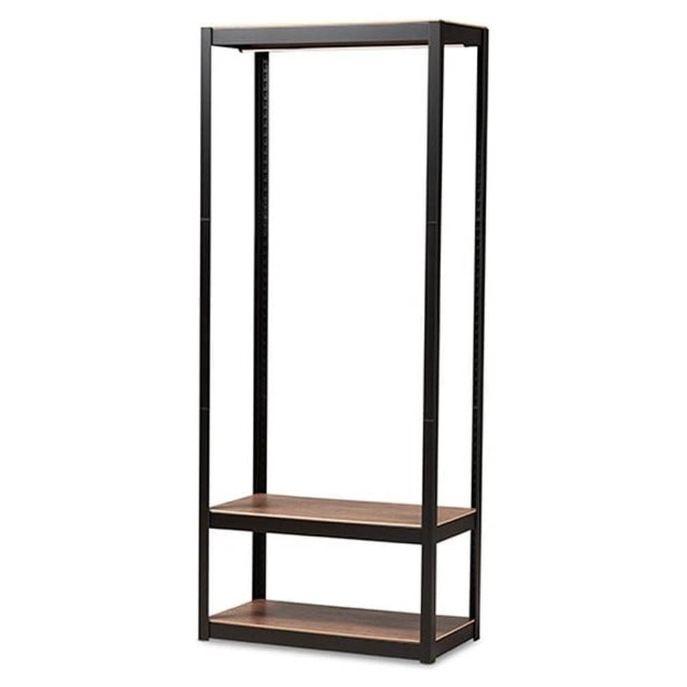 Elton Modern and Contemporary Black Finished Metal 3-Shelf Free ...