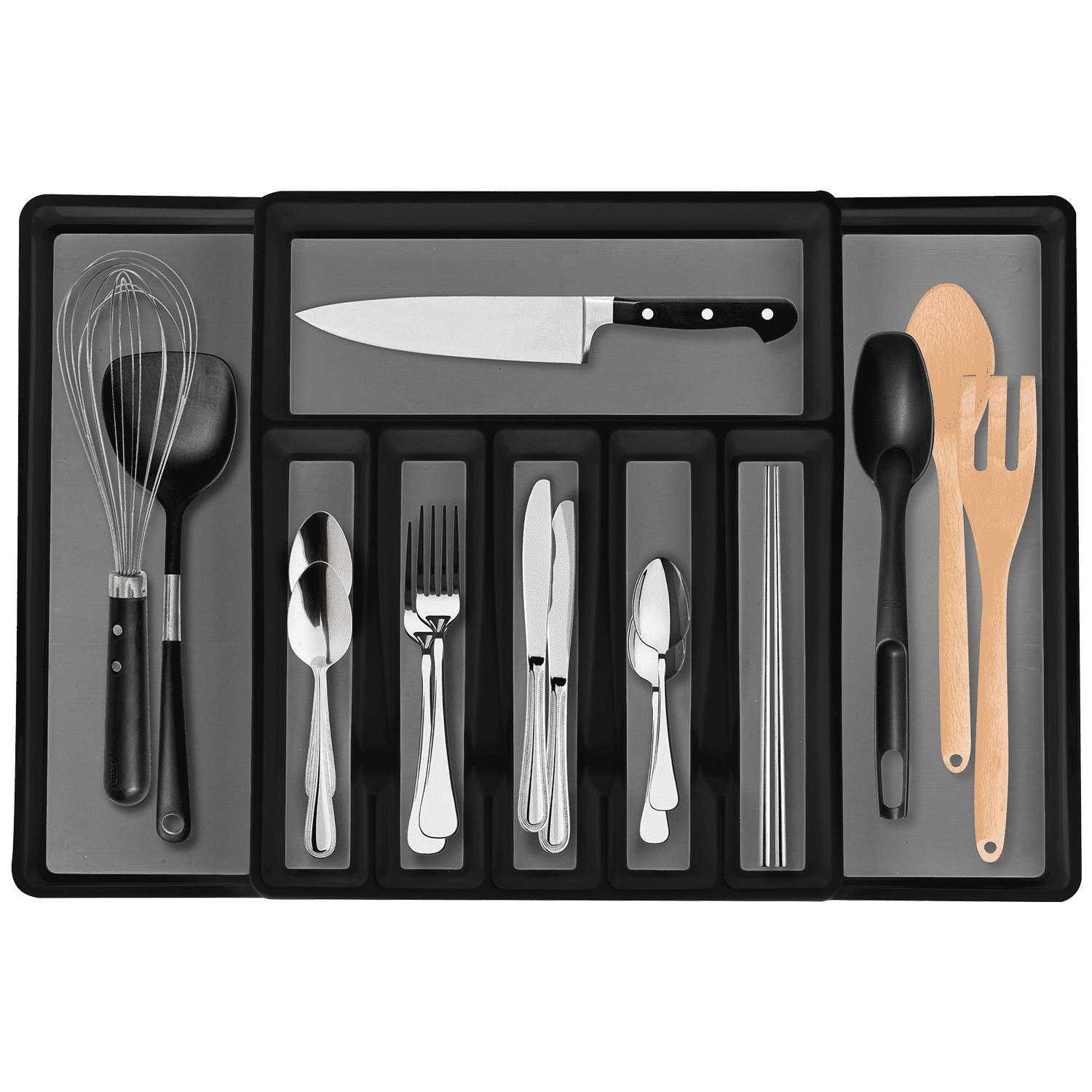 Eltow Expandable Kitchen Drawer Organiser with Large Dividers for ...