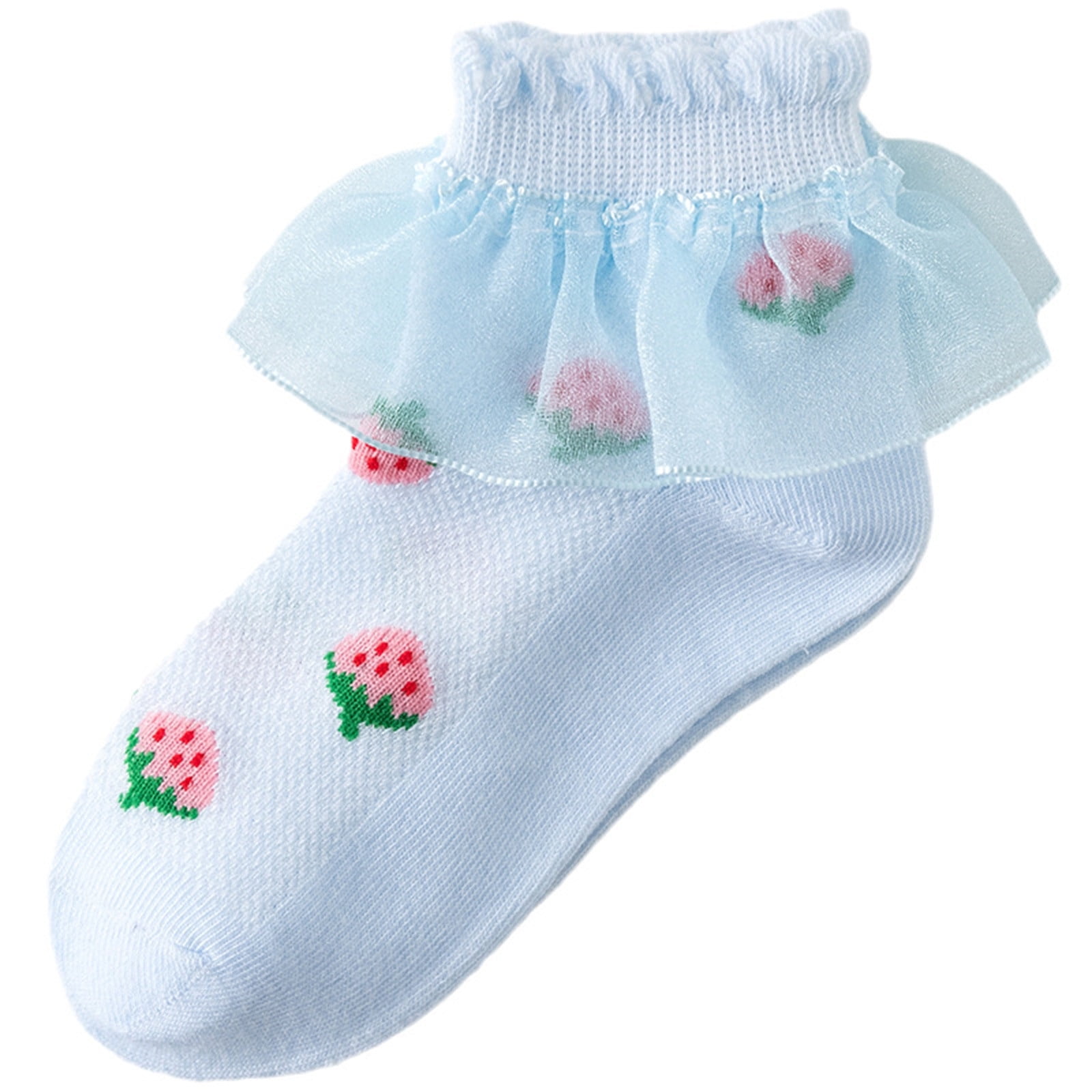 Eltusu Baby Girls Cotton Socks, Low Cut Ruffled Printed Stretch Ankle ...