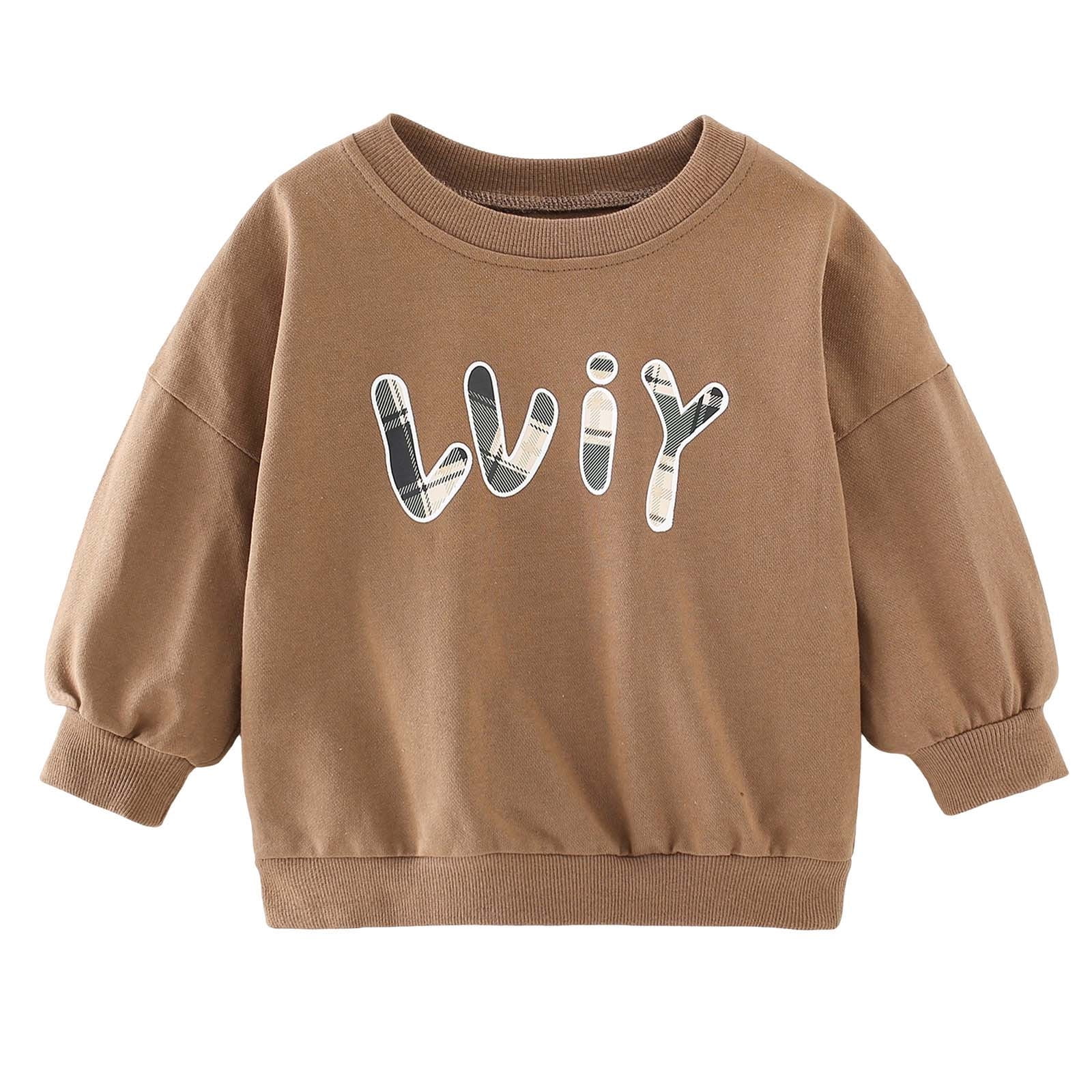 Eltusu Big Boys Cotton Sweatshirts, Long Sleeve Pullover Crew Neck ...