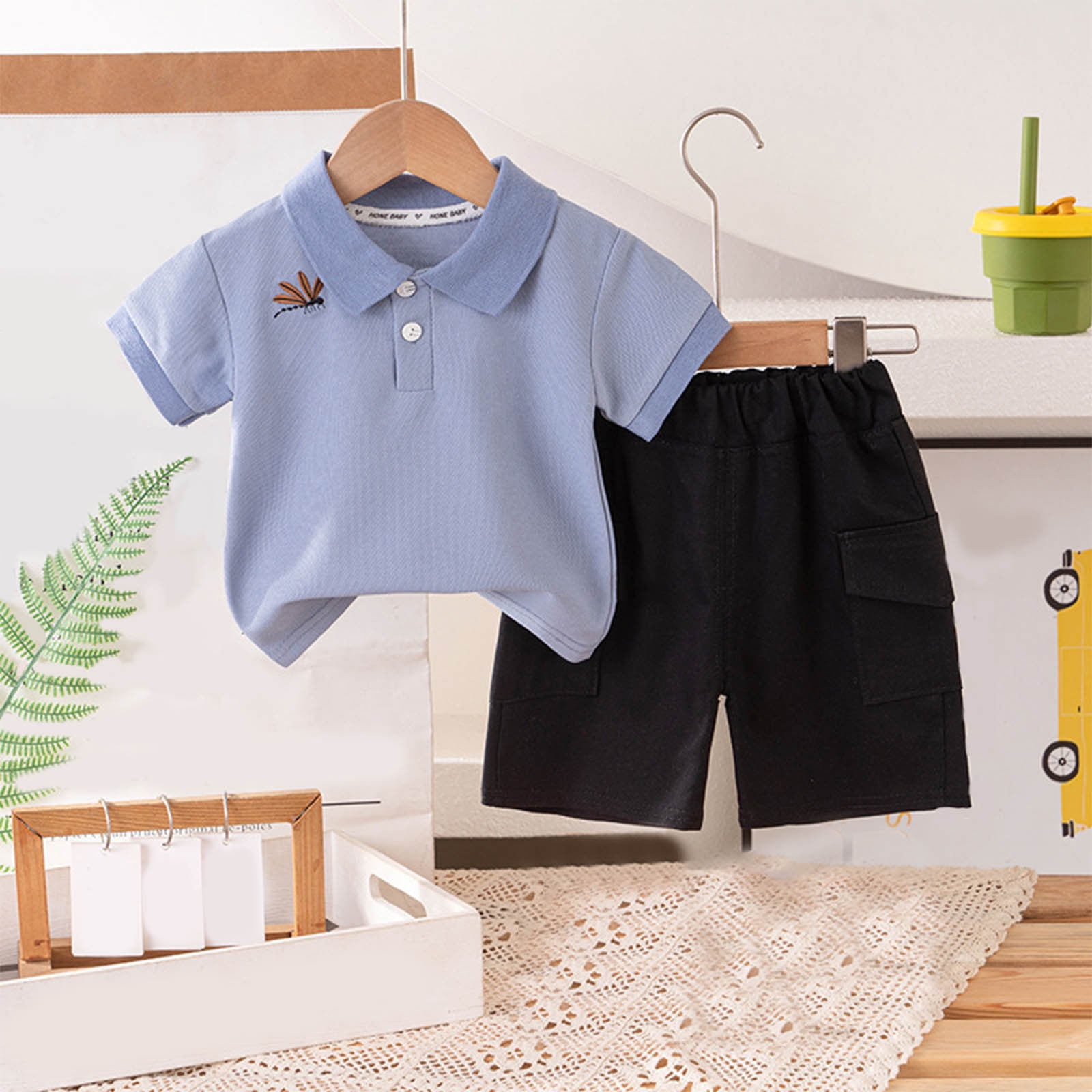 Eltusu Boys Athletic Outfit Sets, Casual Cotton Short Sleeve T-Shirts ...