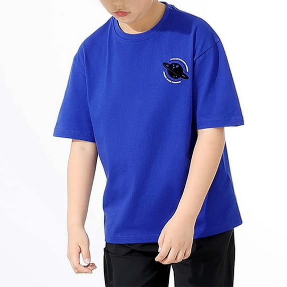 Eltusu Boys Cotton T-shirts, Pullover Crew Neck Short Sleeve Quick-Dry ...