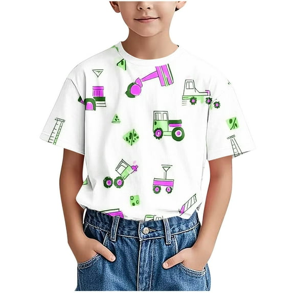 Eltusu Boys Crewneck T-shirts, Pullover Short Sleeve Casual Comfort ...