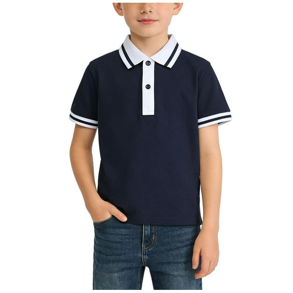 Eltusu Boys Polo Shirts, Cotton Collared Summer Short Sleeve School ...