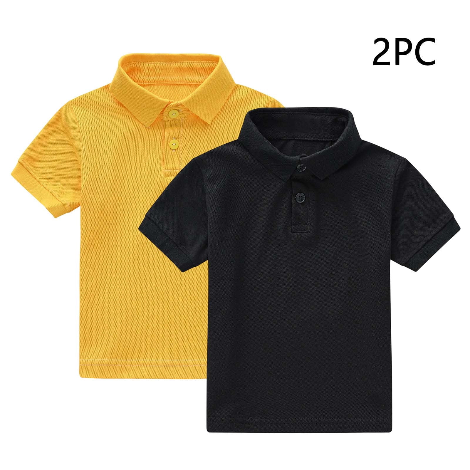 Eltusu Boys Polo Shirts, Pullover Solid Color Two Pieces Short Sleeve ...