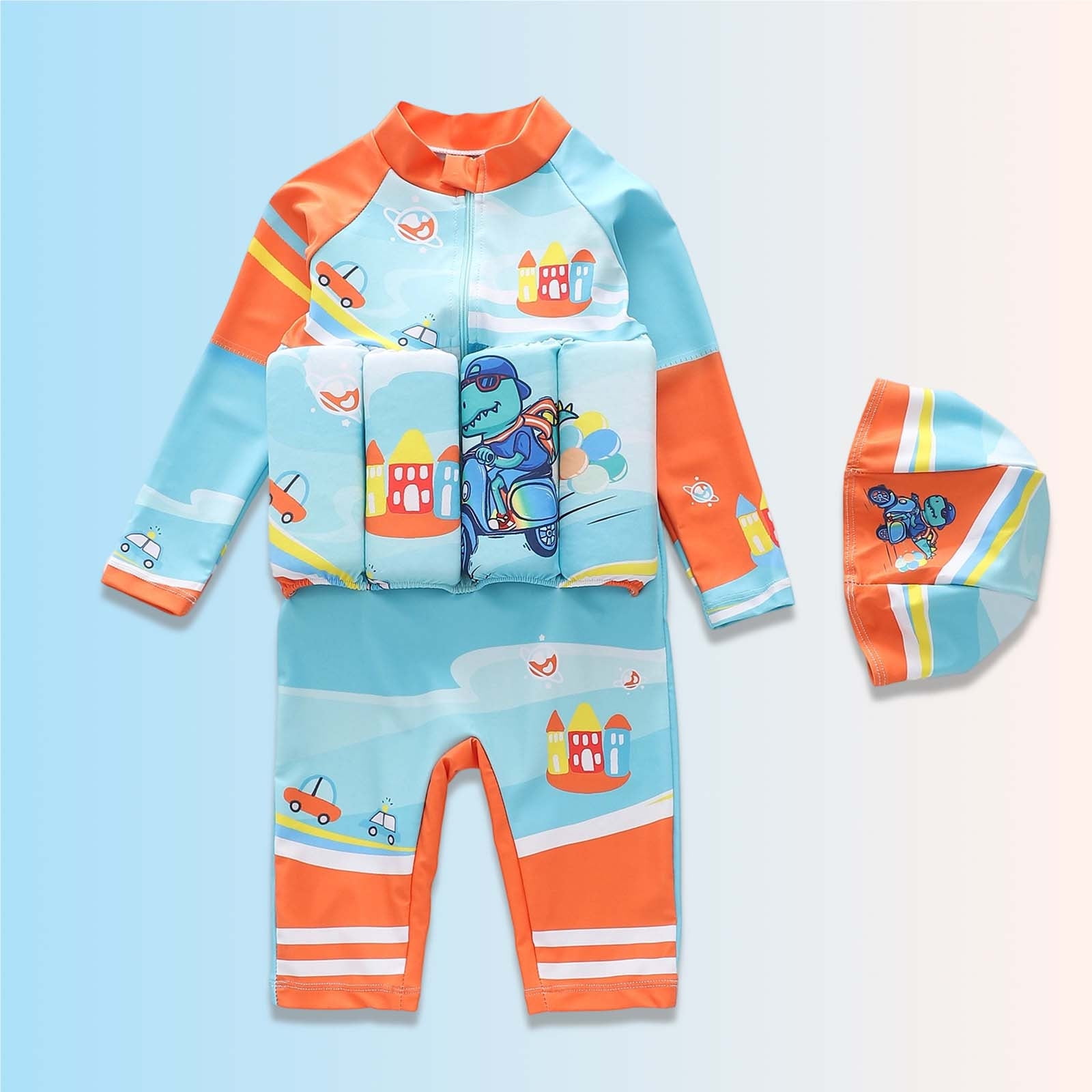 Eltusu Boys Rush Gard Sets, 2 Pieces Graphic Long Sleeve Floatation One ...