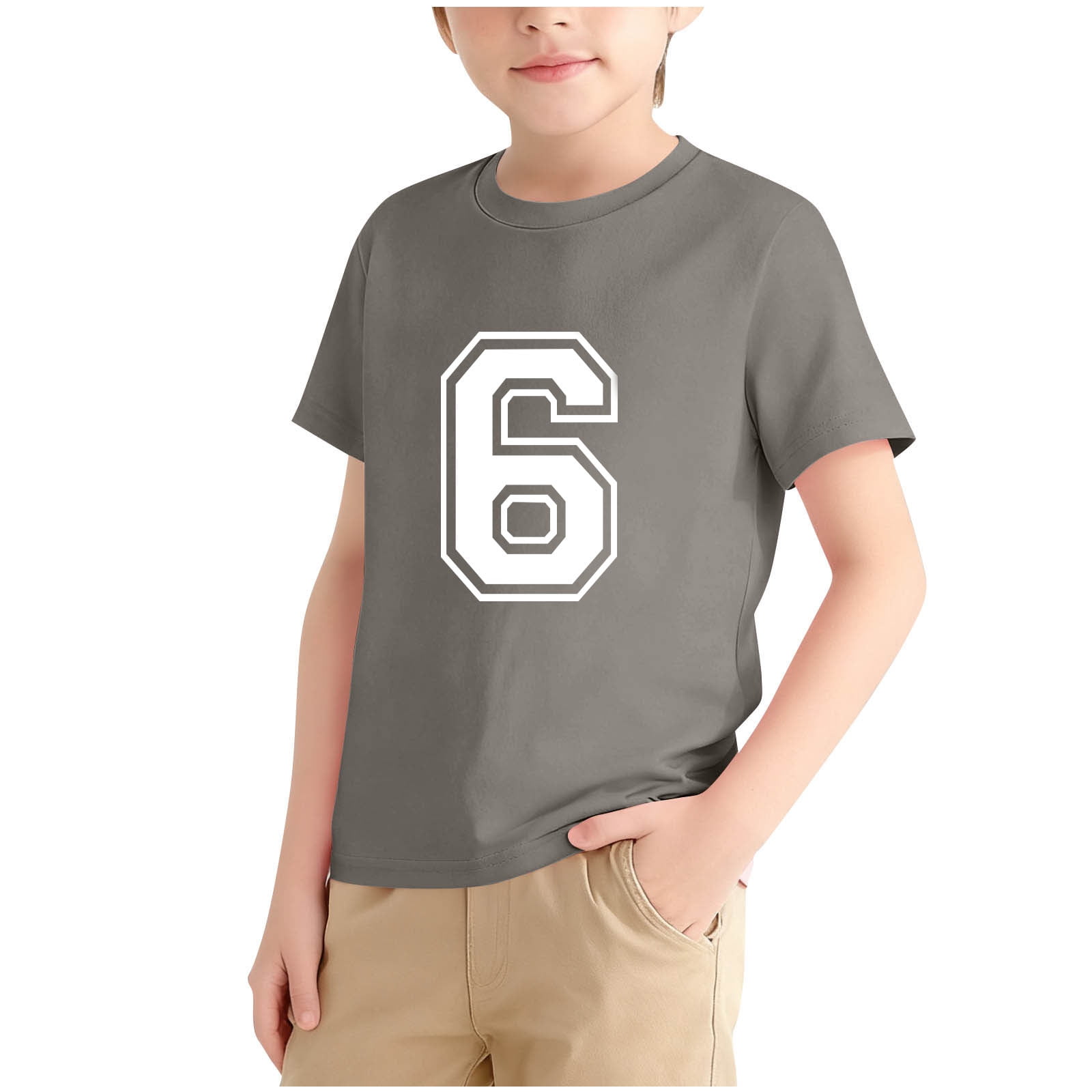 Eltusu Boys Short Sleeve Tops, Pullover Athletic Summer Crew Neck Kids ...