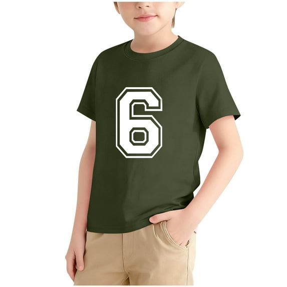 Eltusu Boys Short Sleeve Tops, Pullover Crew Neck Athletic Summer Kids ...