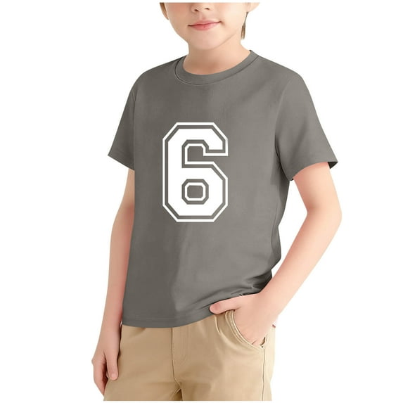 Eltusu Boys Short Sleeve Tops, Summer Athletic Pullover Crew Neck Kids ...