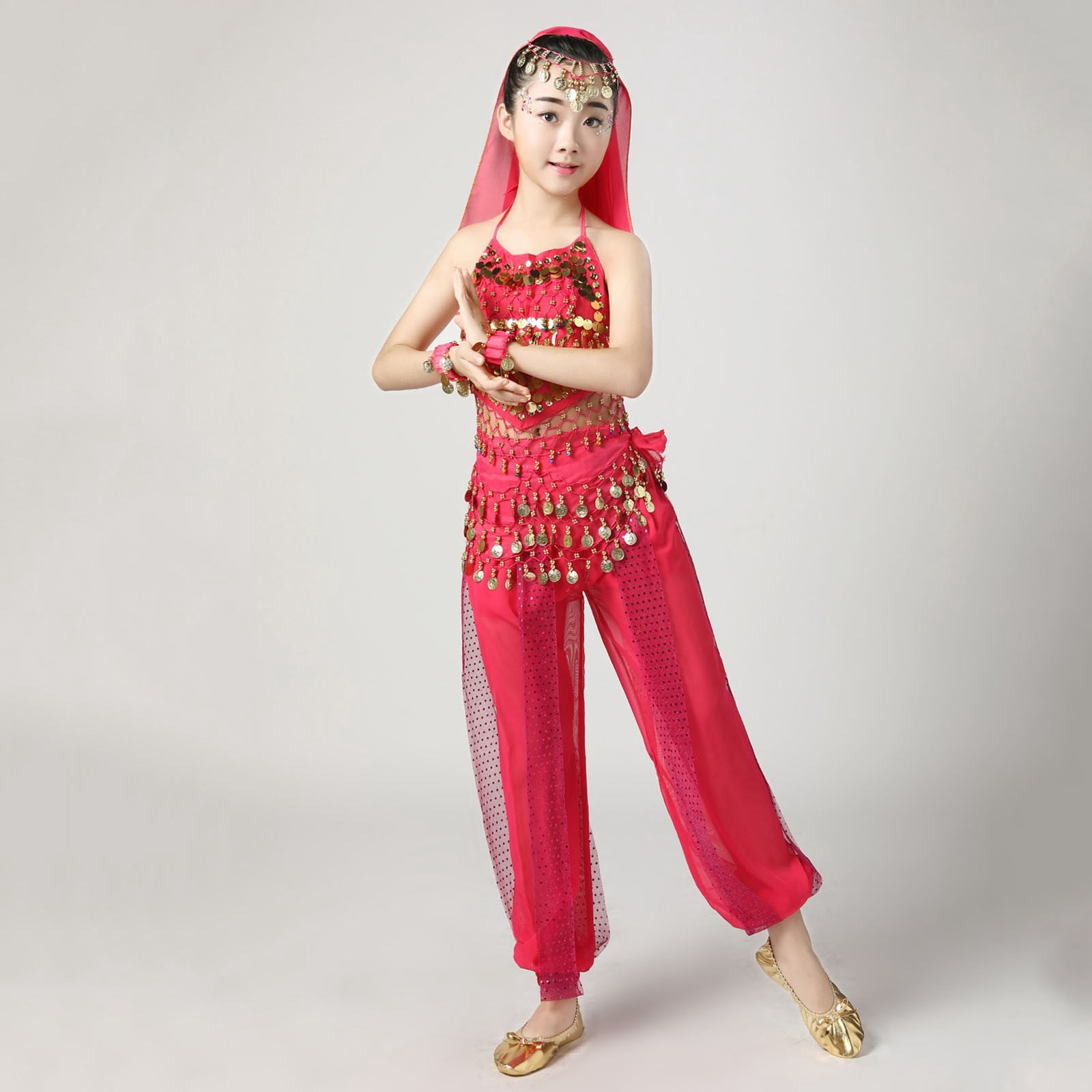 Eltusu Girls Belly Dance Sets, Elastic Waist Performance Sleeveless ...
