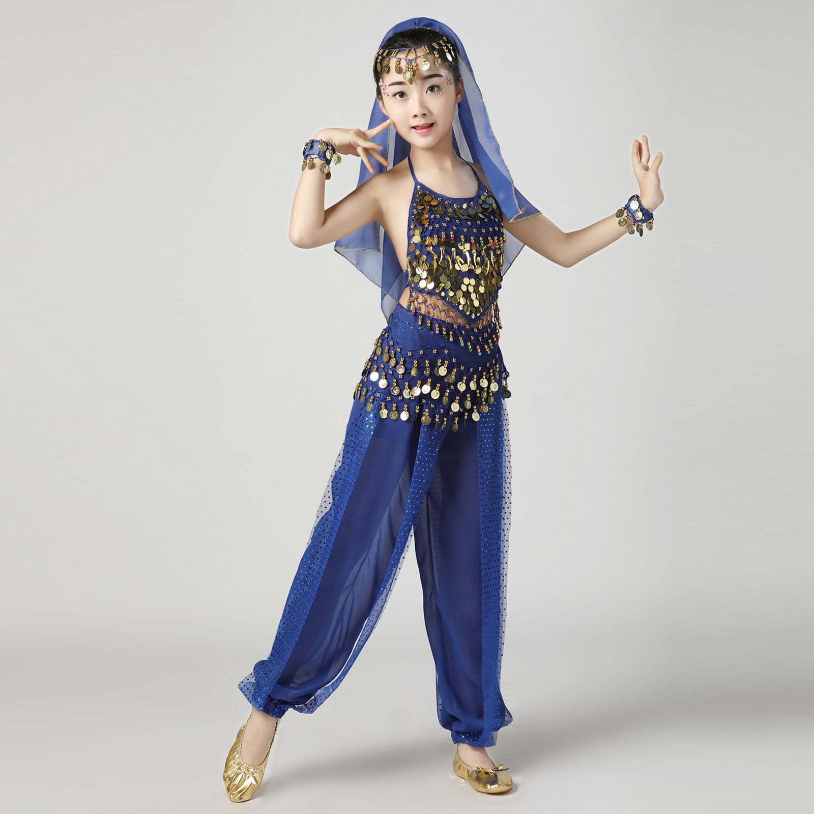 Eltusu Girls Belly Dance Sets, Sleeveless Elastic Waist Performance ...