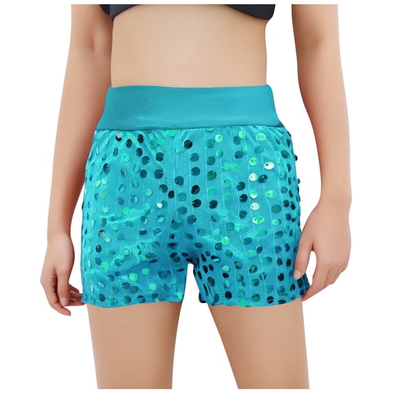 Eltusu Girls Casual Shorts, Performance Sequin Elastic Waist Relaxed ...