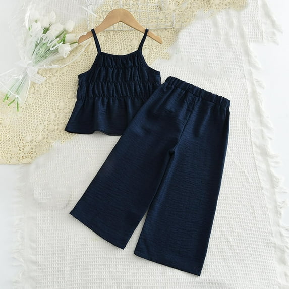 Eltusu Girls Cotton Outfit Sets, Sleeveless Elastic Waist Soft Tops ...