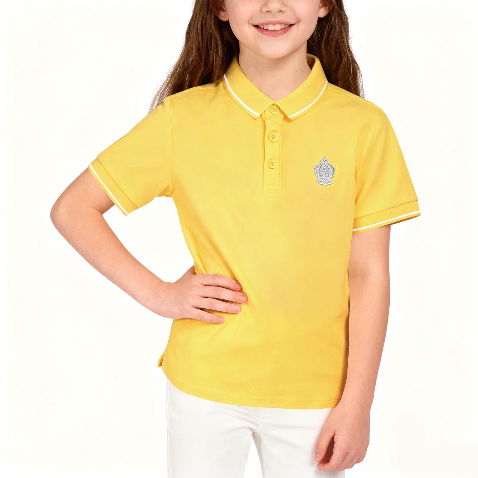 Eltusu Girls Cotton Polo Shirts, Lapel Collar Breathable Short Sleeve ...