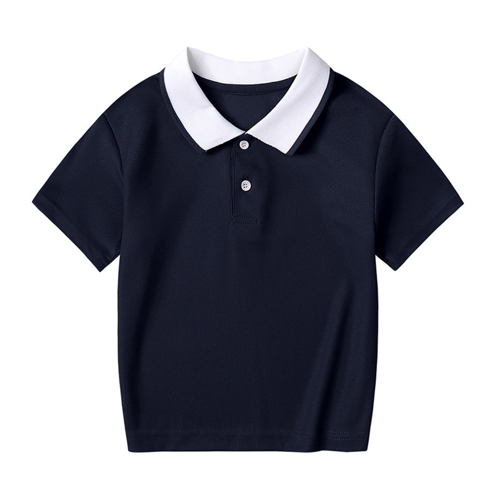 Eltusu Girls Cotton Polo Shirts, Lapel Collar Short Sleeve Casual ...