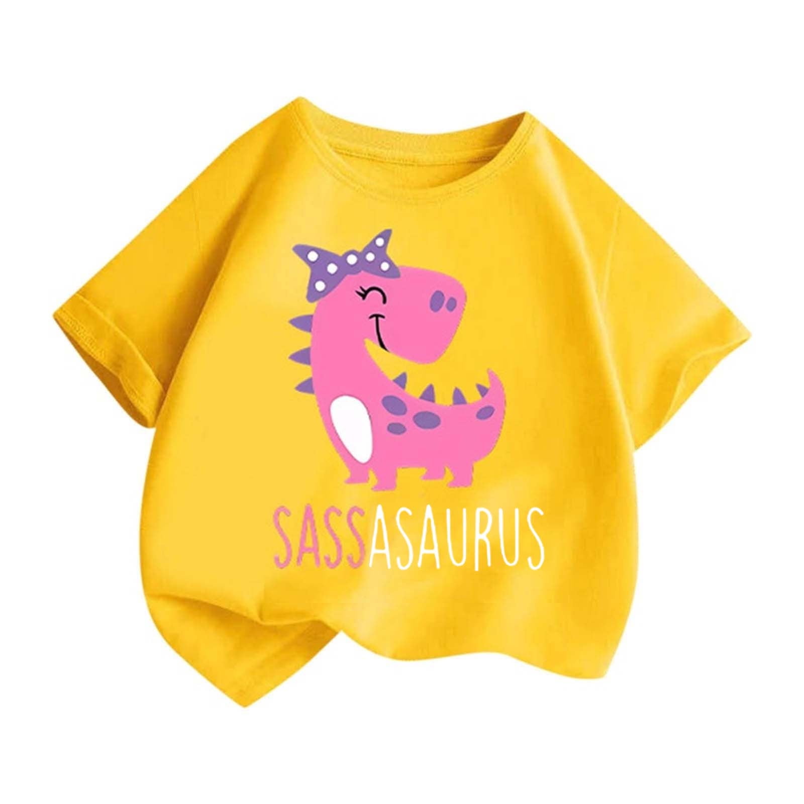 Eltusu Girls Cotton T-shirts, Cute Pullover Crew Neck Short Sleeve ...