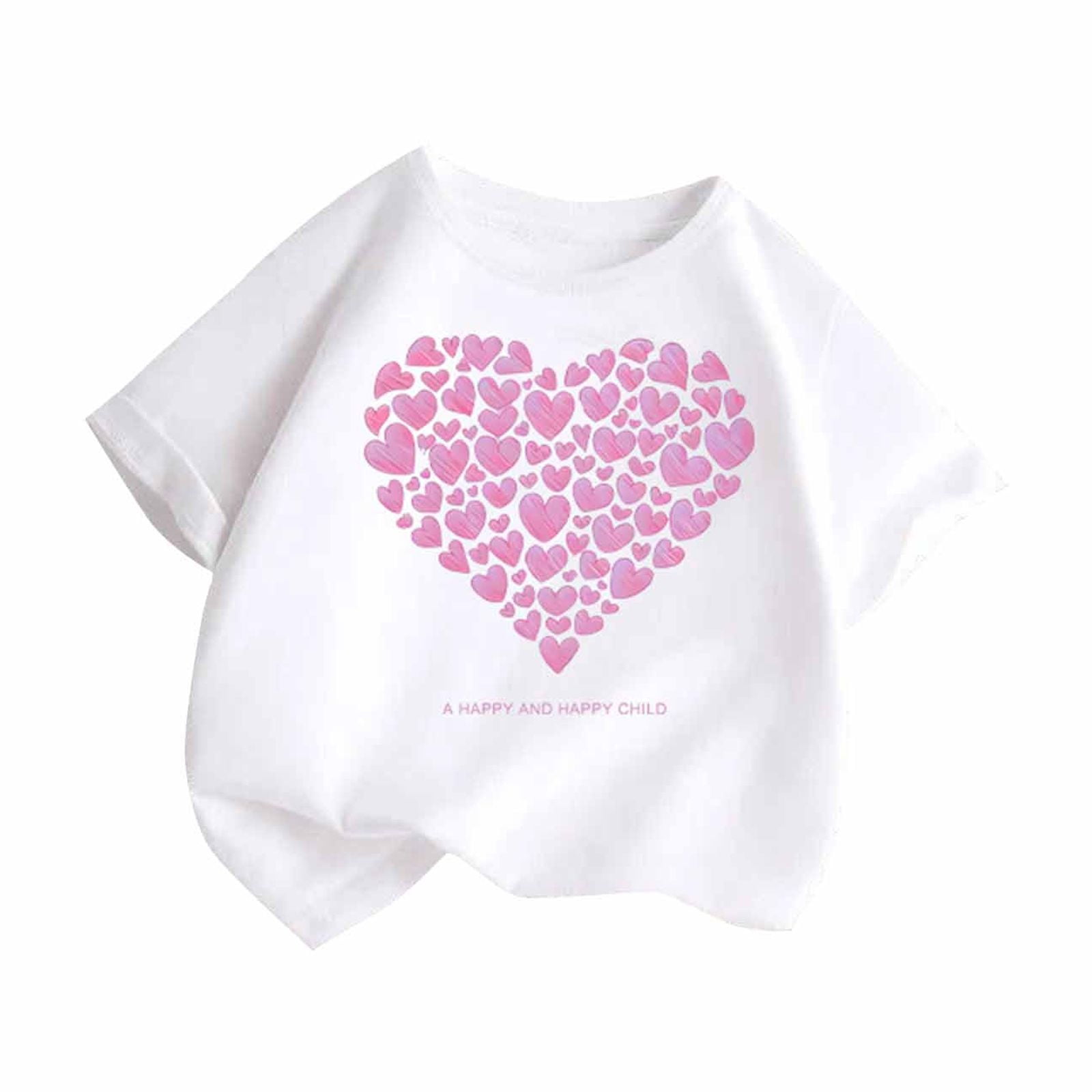 Eltusu Girls Cotton T-shirts, Graphic Pullover Crewneck Short Sleeve ...