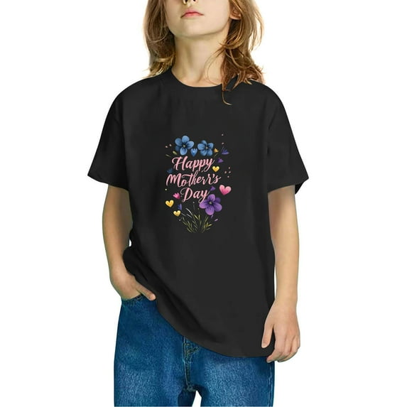 Eltusu Girls Cotton T-shirts, Short Sleeve Casual Crew Neck Pullover ...