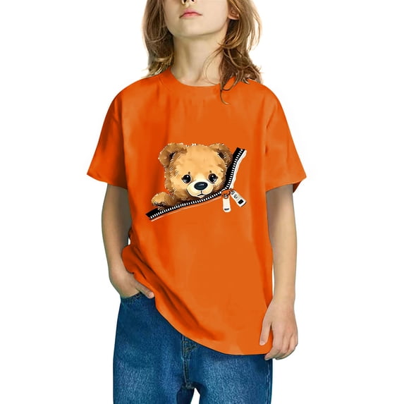 Eltusu Girls Cotton T-shirts, Soft Short Sleeve Crewneck Pullover ...