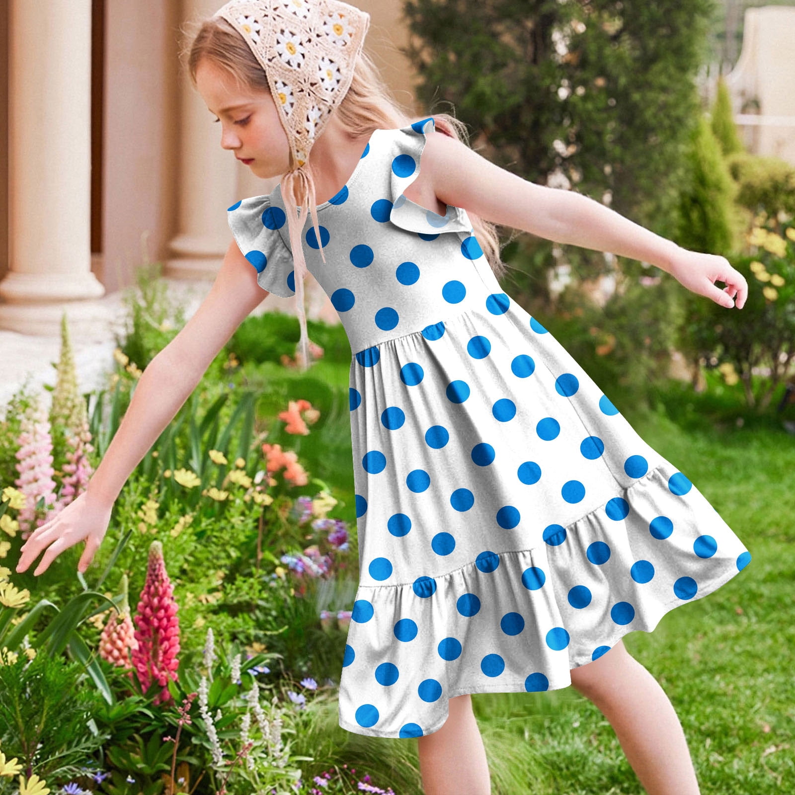 Eltusu Girls Dresses, Sleeveless Casual Crewneck Printed Summer Clothes ...