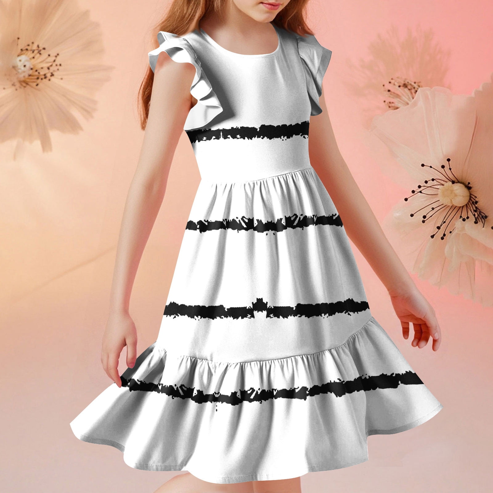 Eltusu Girls Dresses, Sleeveless Crewneck Casual Striped Summer Clothes ...