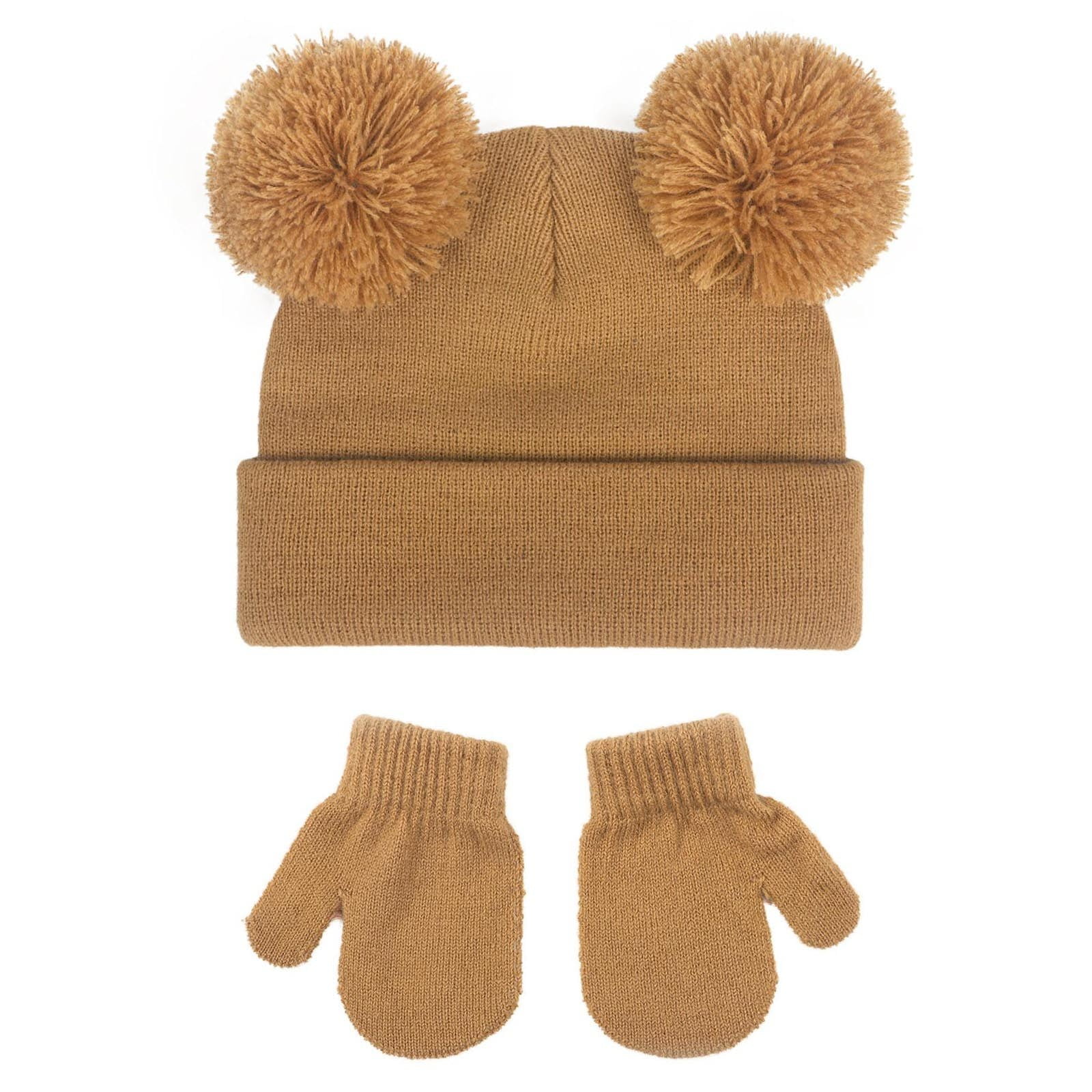 Eltusu Girls Hats and Gloves Sets, 2 Pieces Outdoor Thermal Beanies and ...