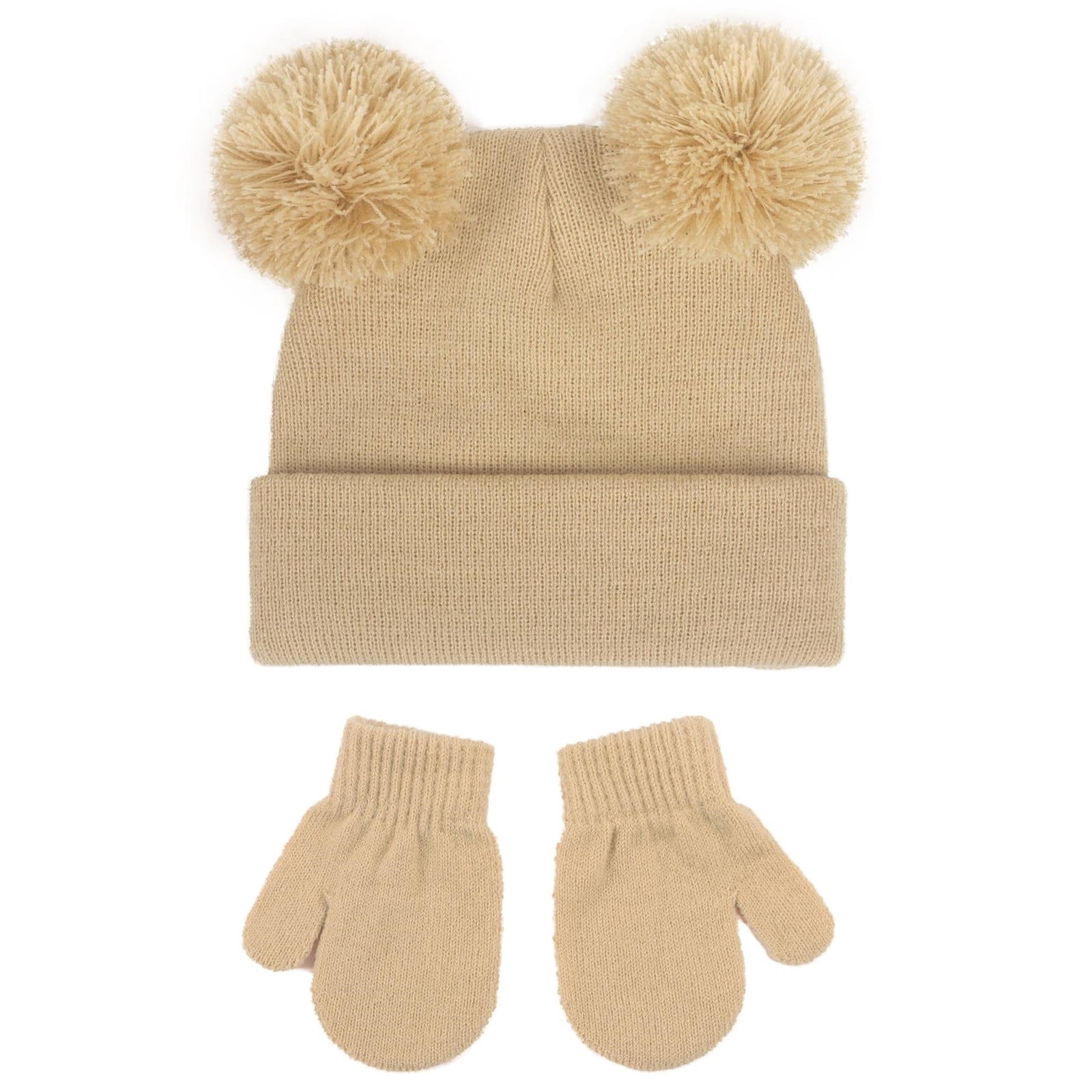 Eltusu Girls Hats and Gloves Sets, 2 Pieces Outdoor Thermal Beanies and ...