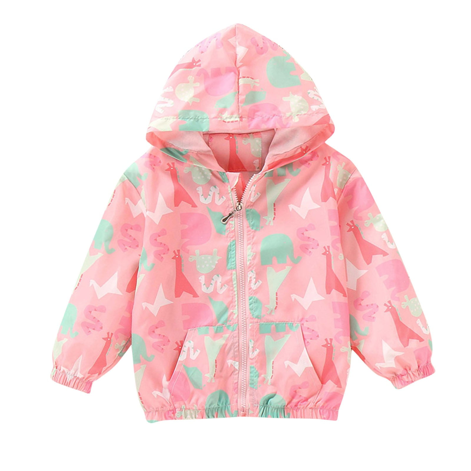 Eltusu Girls Hooded Jackets, Spring Fall Lightweight Waterproof ...