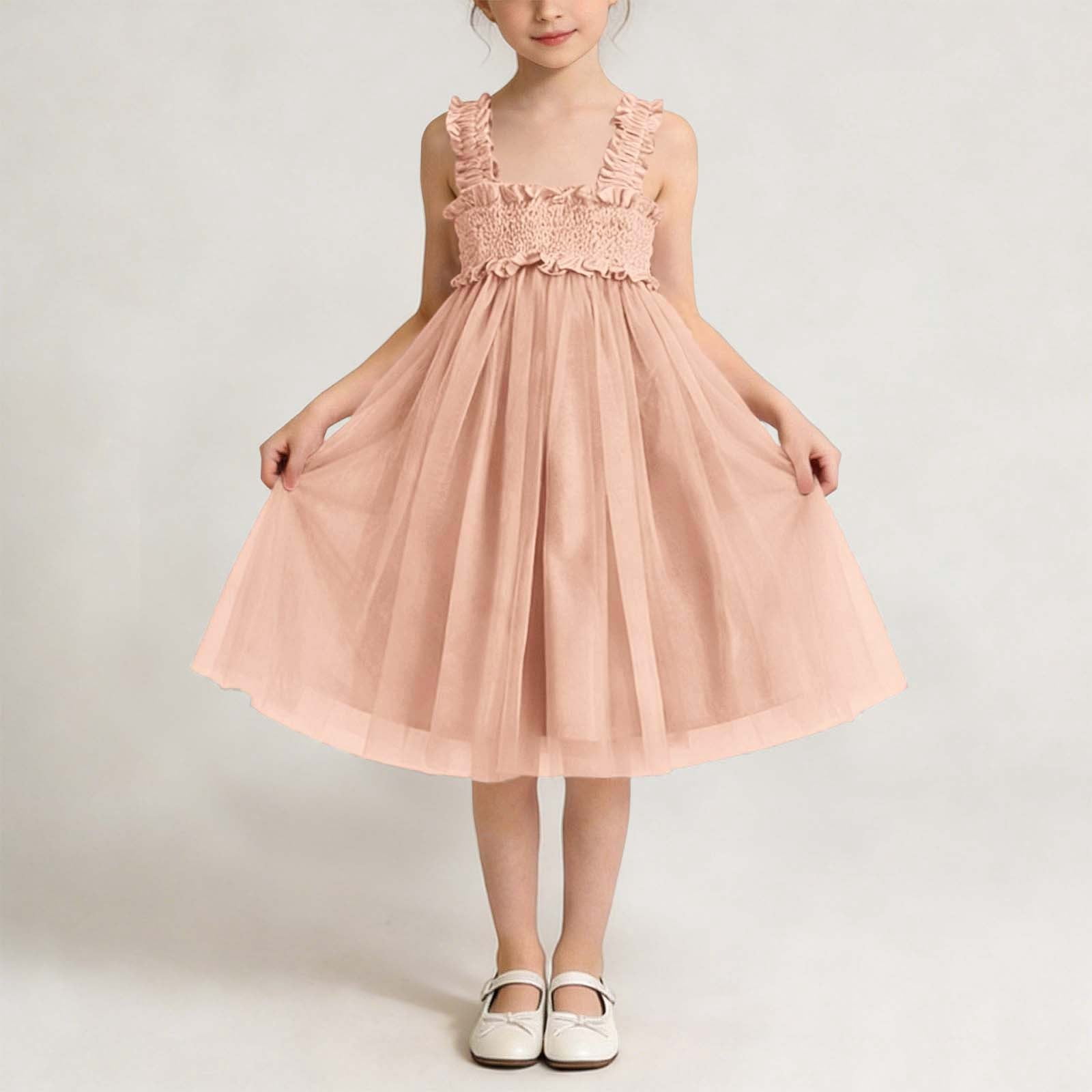 Eltusu Girls Mesh dresses, Sleeveless Princess Holiday Party Tutu ...