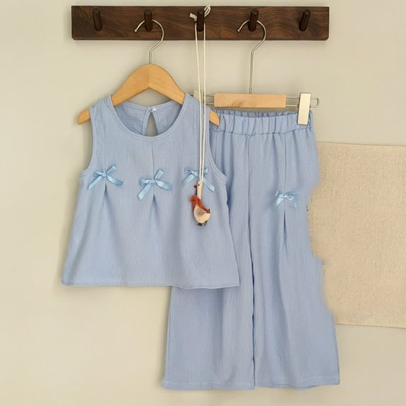 Eltusu Girls Outfit Sets, Summer Sleeveless Elastic Waistband Tops with ...