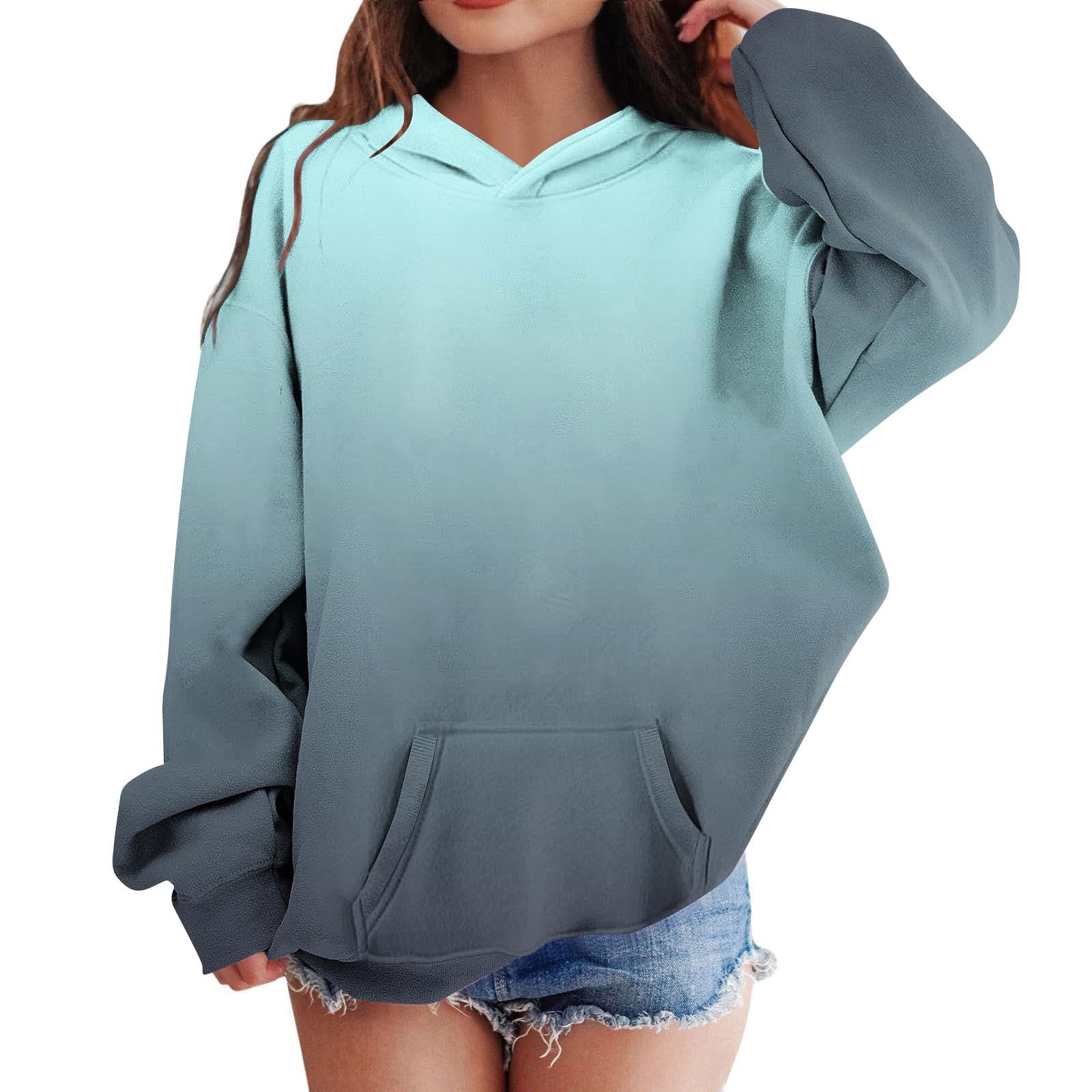 Eltusu Girls Pullover Hoodies, Casual Long Sleeve Gradient Warm ...