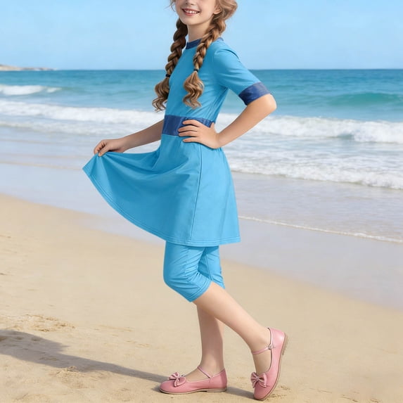 Eltusu Girls Rush Gard Sets, Summer 3 Pieces Long Sleeve Sun Protect ...