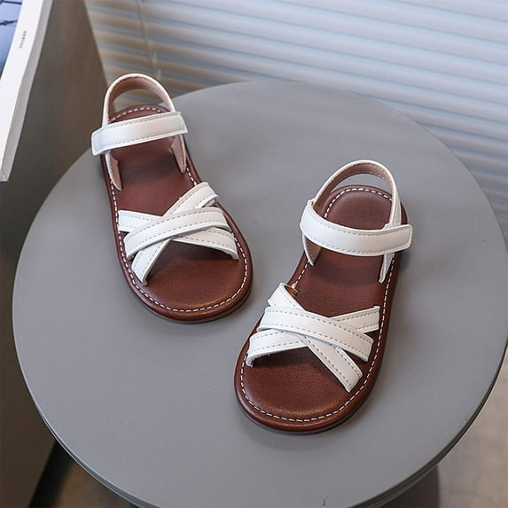 Eltusu Girls Sandals, Soft Sole Casual Non-Slip Open Toe Summer Shoes ...