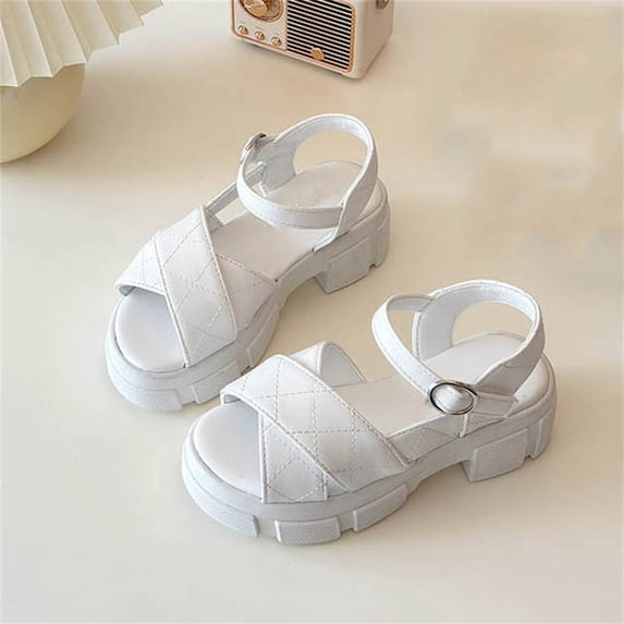 Eltusu Girls Sandals with Strap, Casuaol Non Slip Low Heels Open Toe ...