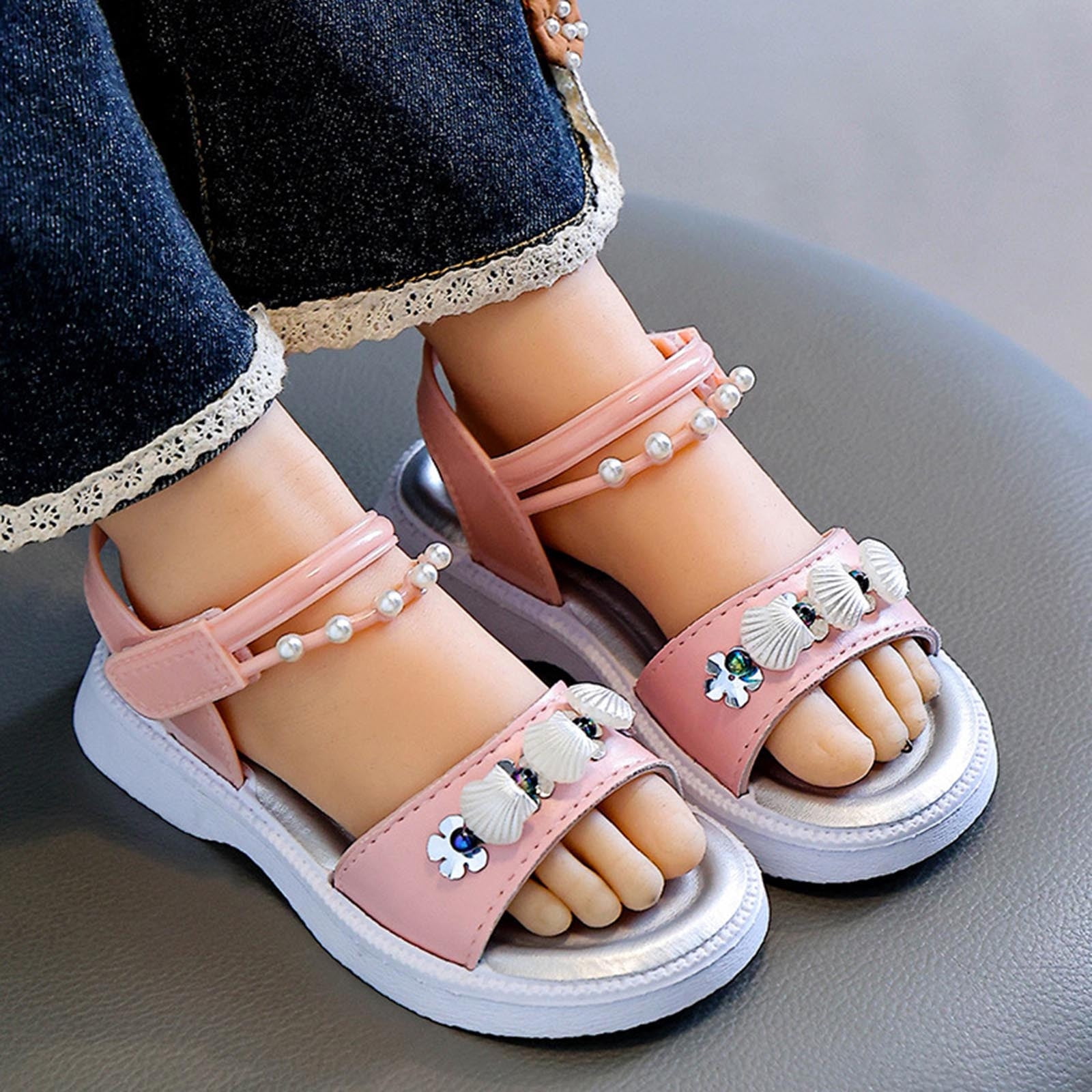 Eltusu Girls Sandals with Strap, No Slip Open Toe Soft Sole Fashion ...