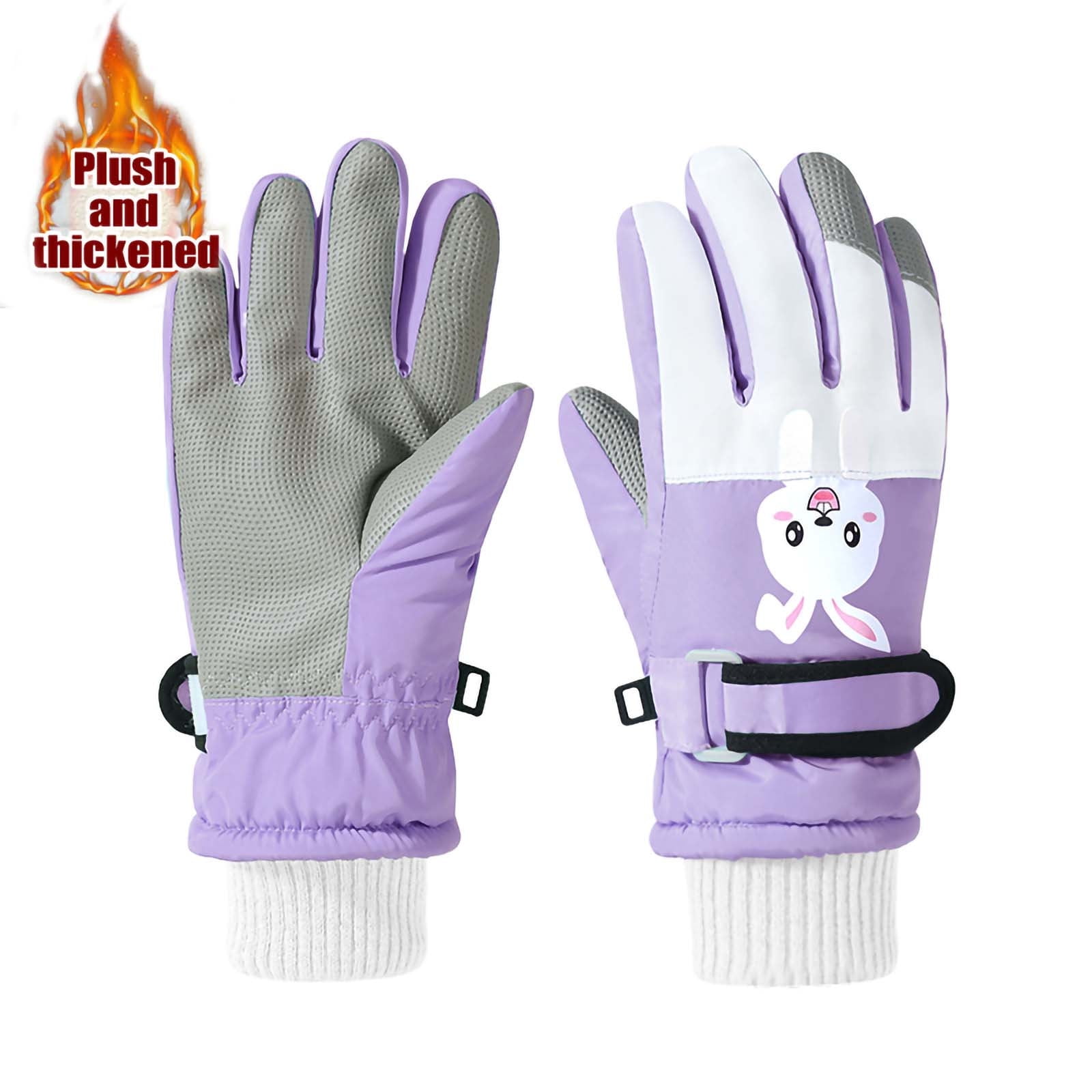 Eltusu Girls Ski Gloves, Waterproof Thermal Outdoor Stretch Winter ...