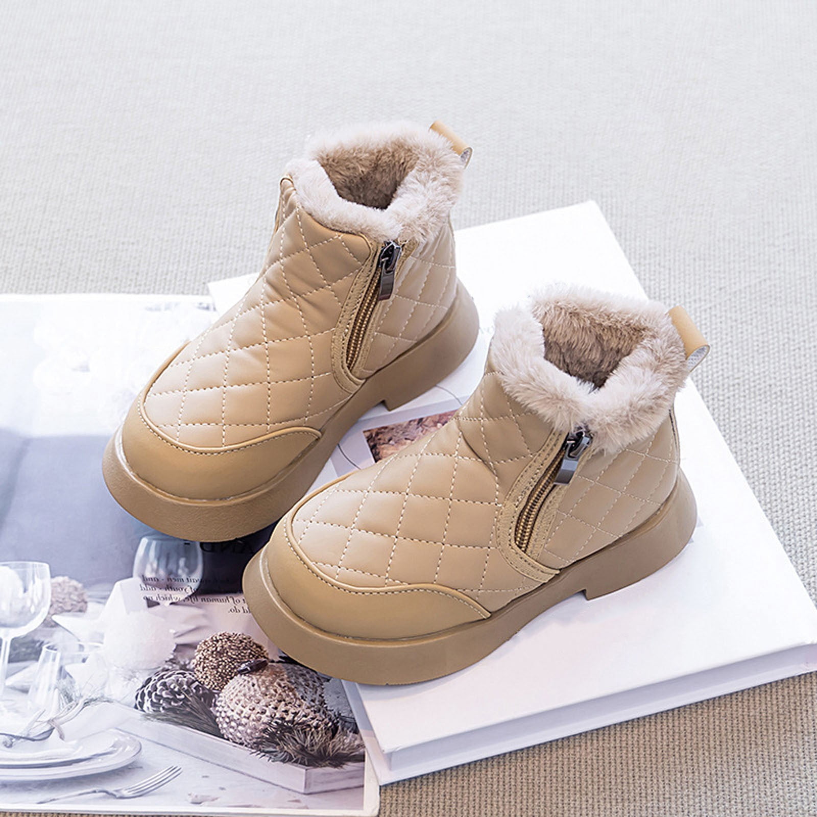 Eltusu Girls Snow Booties, No Slip Comfy Windproof Thermal Winter Boots ...