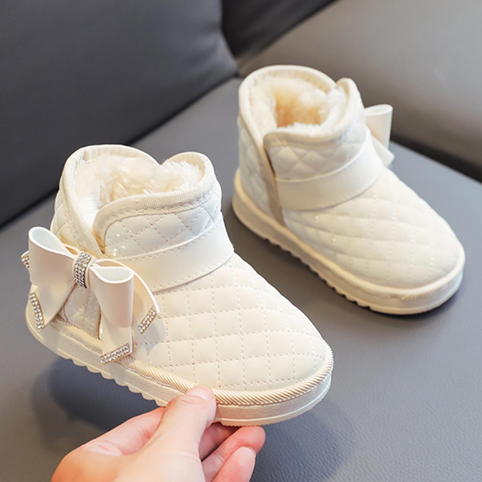 Eltusu Girls Snow Booties, No Slip Warm Bow Windproof Winter Boots ...