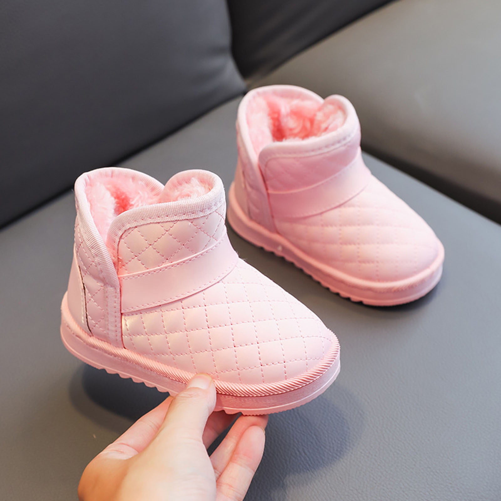 Eltusu Girls Snow Booties, Solid Color Non Slip Thermal Windproof ...