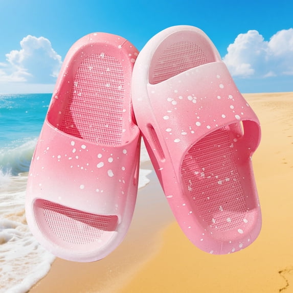 Eltusu Girls Summer Slippers, Open Toe Beach Soft Sole Non-Slip Sandal ...