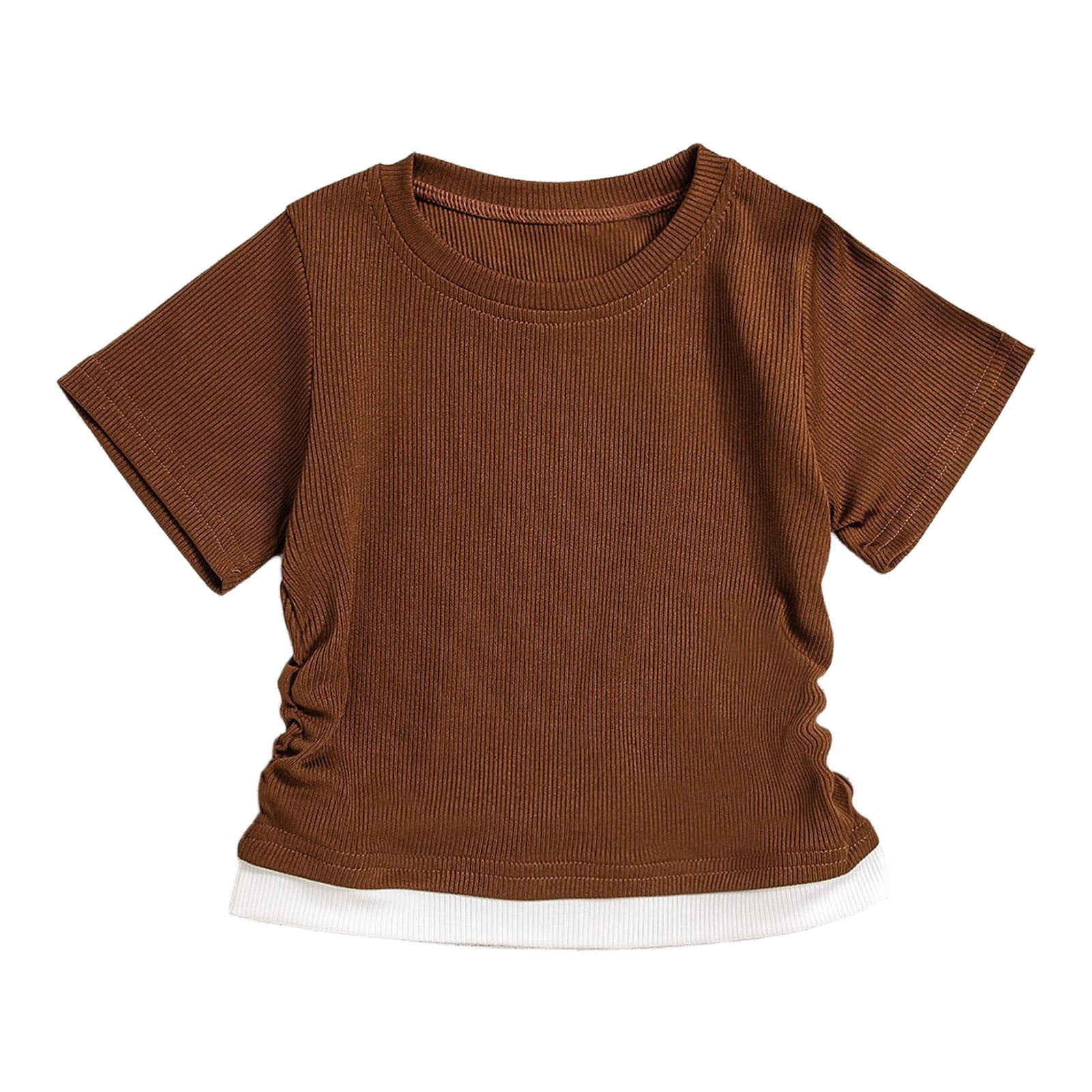 Eltusu Girls T-shirts, Casual Pullover Comfort Crewneck Short Sleeve ...