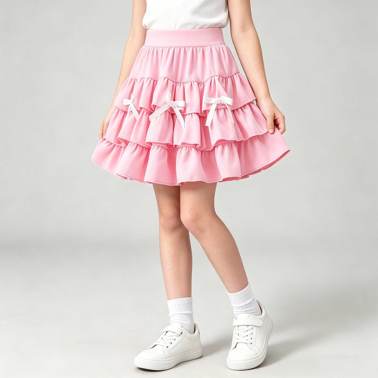 Eltusu Girls Tiered Skirts, Princess elastic Waistband Summer Bow Tutu ...
