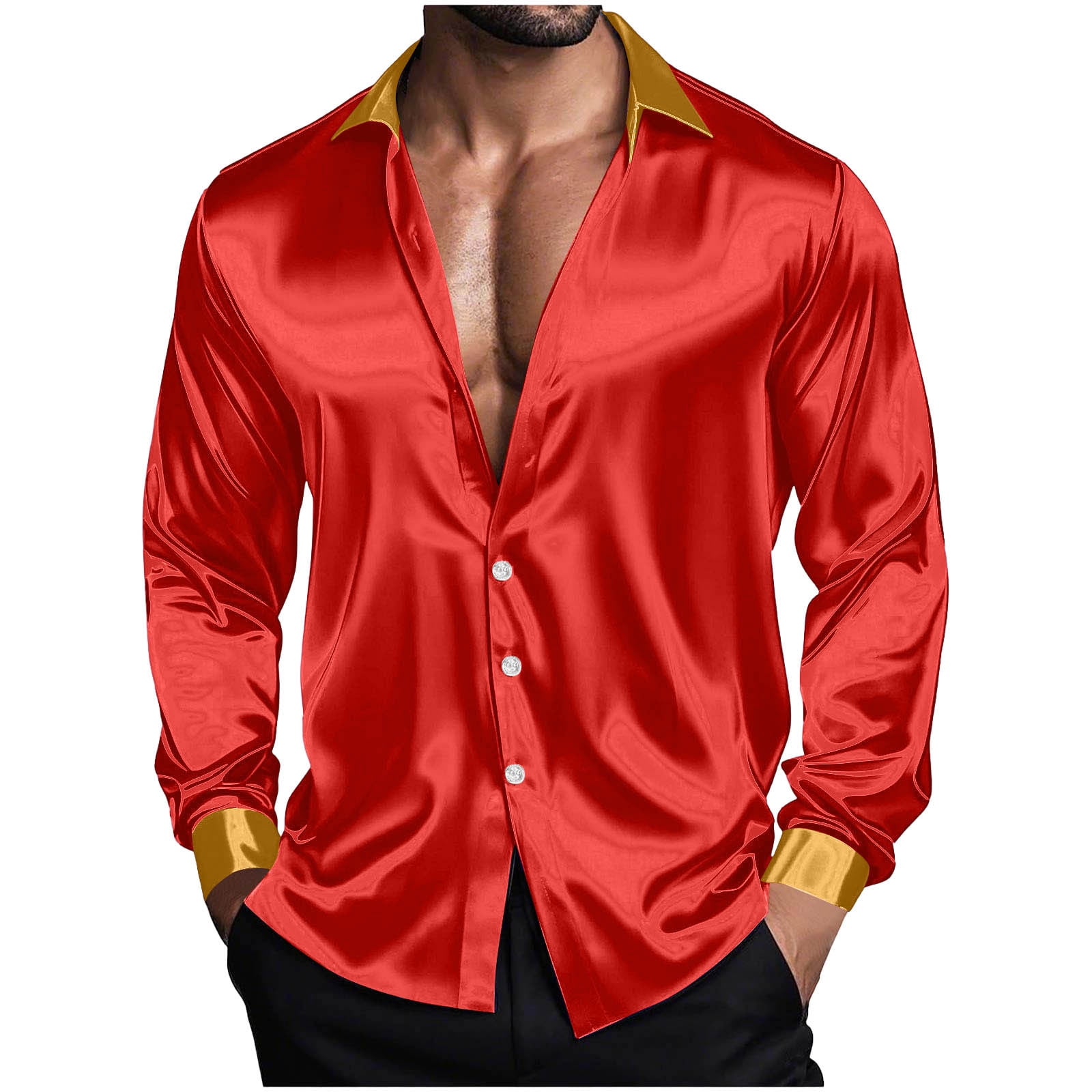 Eltusu Men's Casual Button Down Shirts, Fashion Turn Down Collar ...
