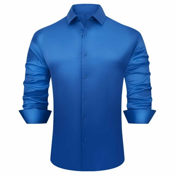 Eltusu Men's Collar Dress Shirts, Breathable Soft Stretch Button-Up ...